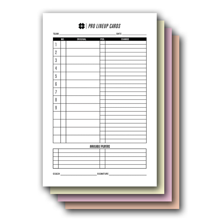Pro Lineup Cards | Professional Custom Dugout Charts and Lineup Cards
